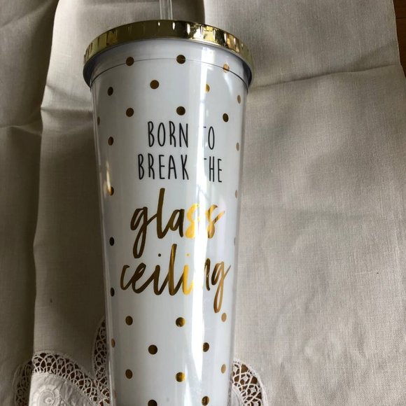 Mary Square | Dining | Mary Square White Gold Polka Dot 24 Ounce ...